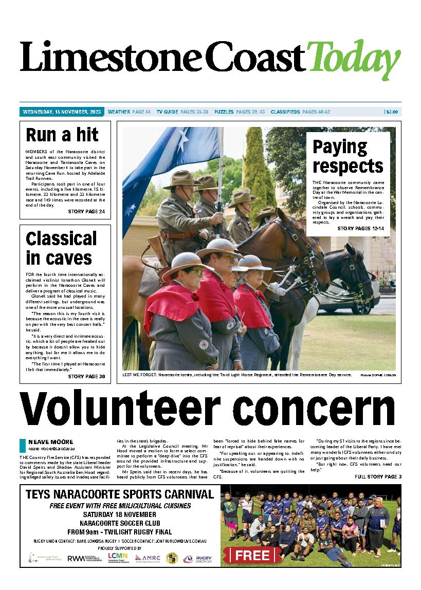 Limestone Coast Today - 15th November 2023 | Limestone Coast Today