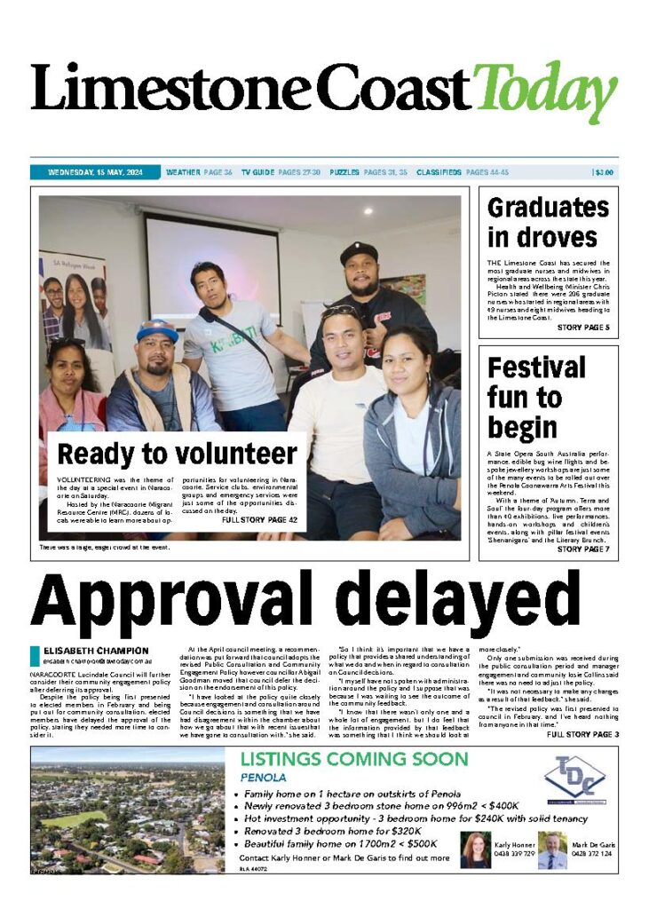 Limestone Coast Today - 15th May 2024 | Limestone Coast Today