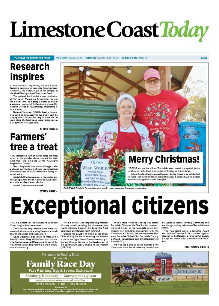 Limestone Coast Today - 25th December 2024 | Limestone Coast Today